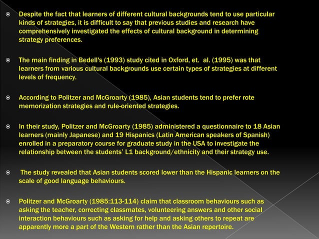 Factors Affecting Second Language Strategy Use Ppt