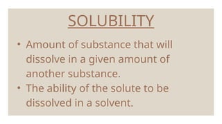 Factors Affecting Solubility Grade 7 presentation | PPTX