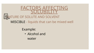 Factors Affecting Solubility Grade 7 presentation | PPTX