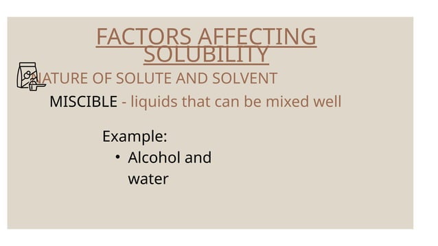 Factors Affecting Solubility Grade 7 presentation | PPTX