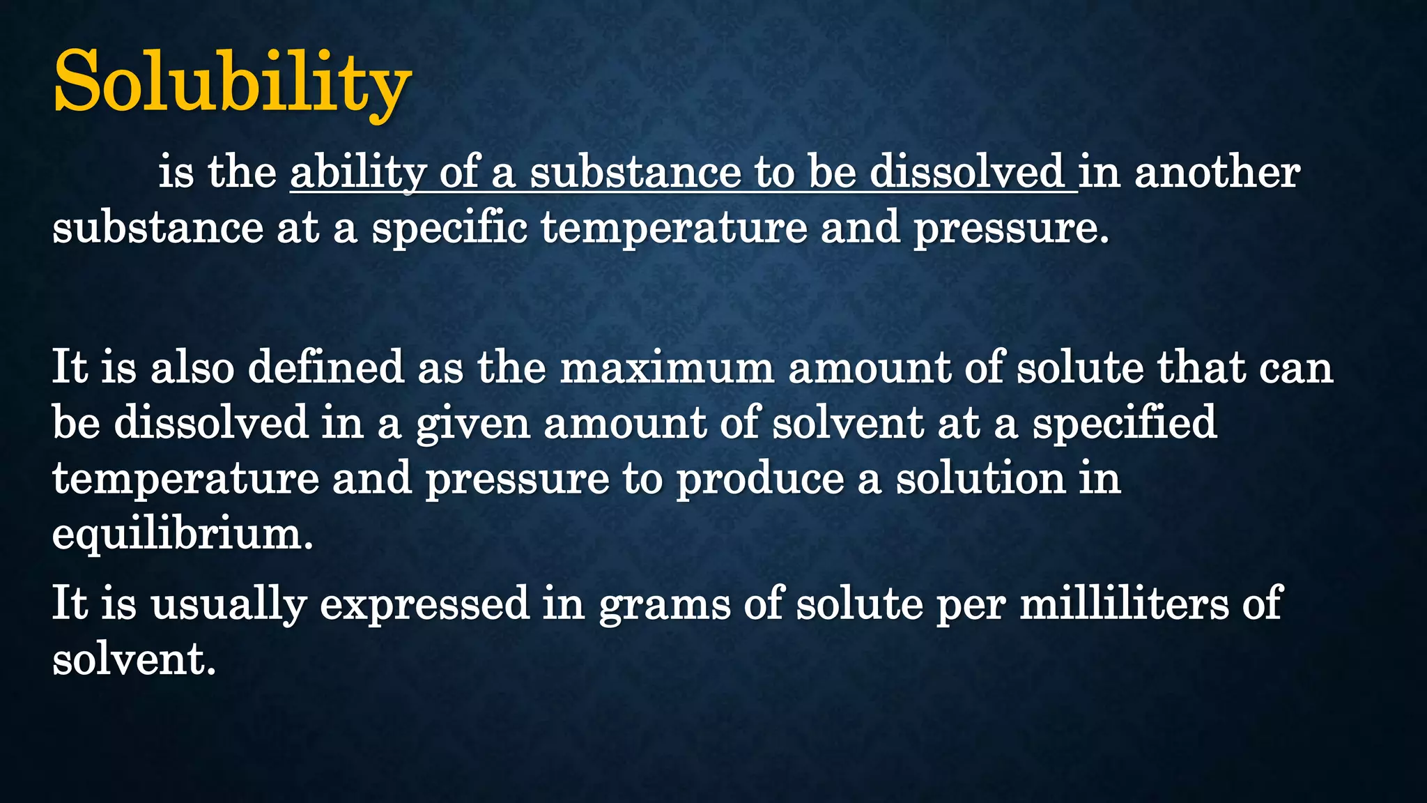 Factors Affecting Solubility And Rate Of Dissolutionpptx Chemistry