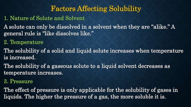 Factors Affecting Solubility and Rate of Dissolution.pptx | Chemistry ...