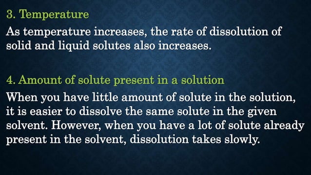 Factors Affecting Solubility and Rate of Dissolution.pptx | Chemistry | Science