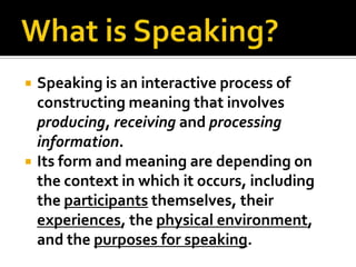 Factors affecting speaking skills | PPTX