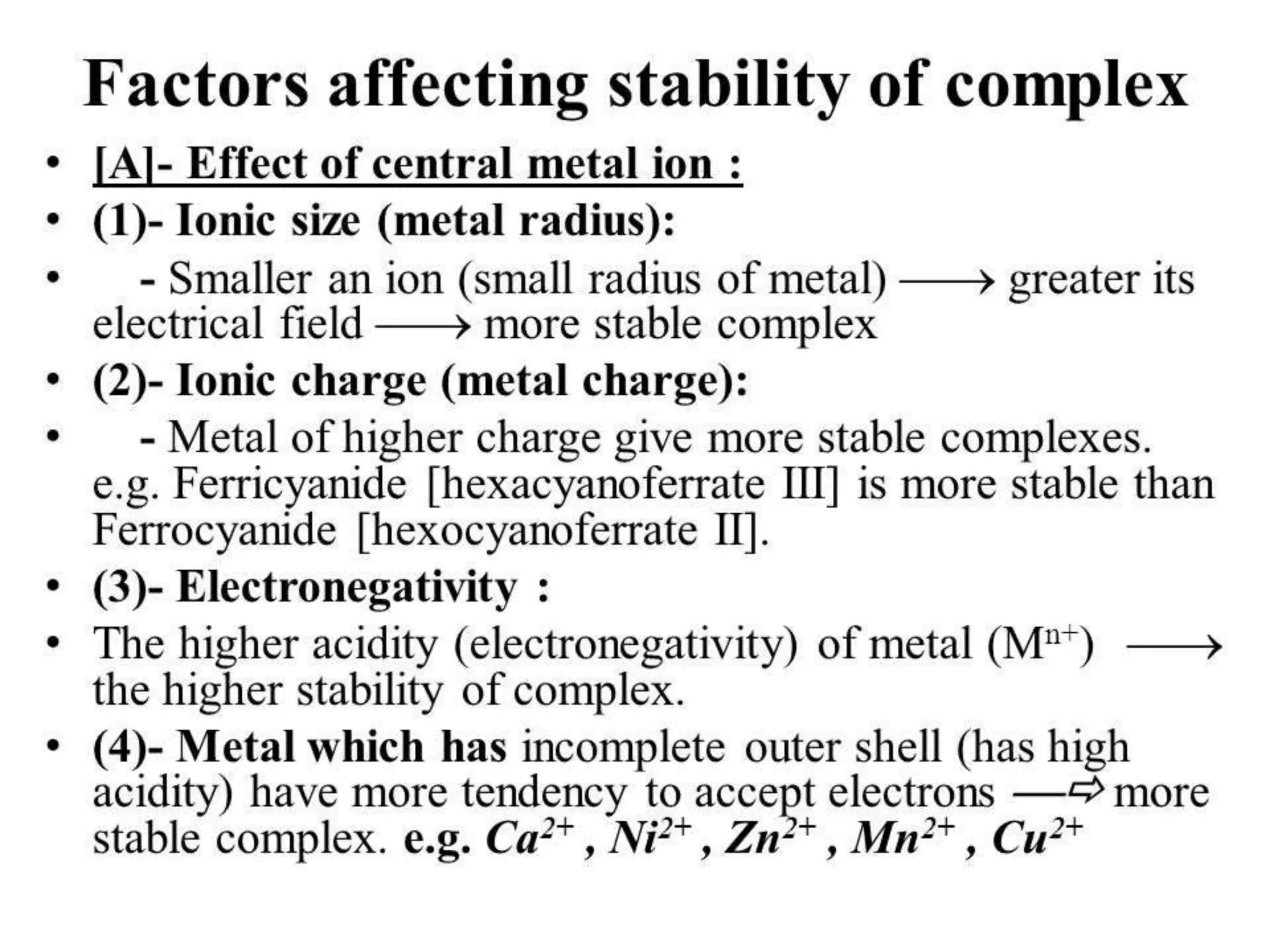 Factors affecting stability of complex and Chalets.pptx