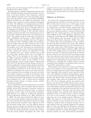 Factors affecting storage stability of various commercial phytase ...