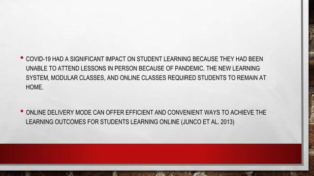Factors Affecting Student Online Learning outcomes Pre and Post ...