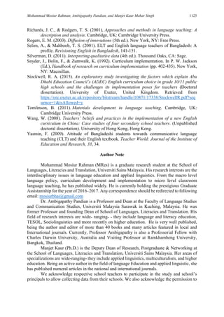 Factors Affecting Teachers’ Implementation of Communicative Language Teaching Curriculum in ...