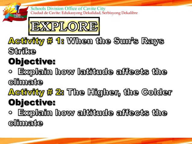 Factors Affecting the Climate (Latitude and Altitude) | PPTX | Weather ...