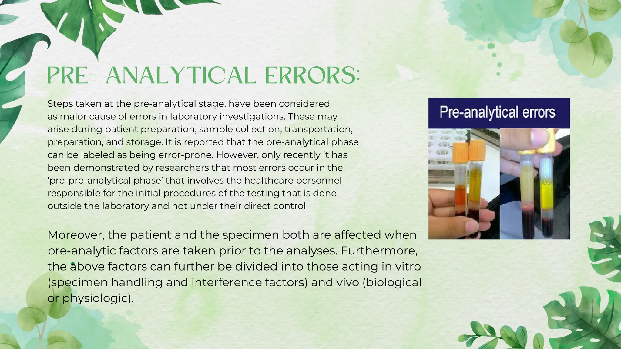 Clinical laboratory technology - Factors affecting the clinical results ...