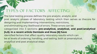 Clinical laboratory technology - Factors affecting the clinical results ...