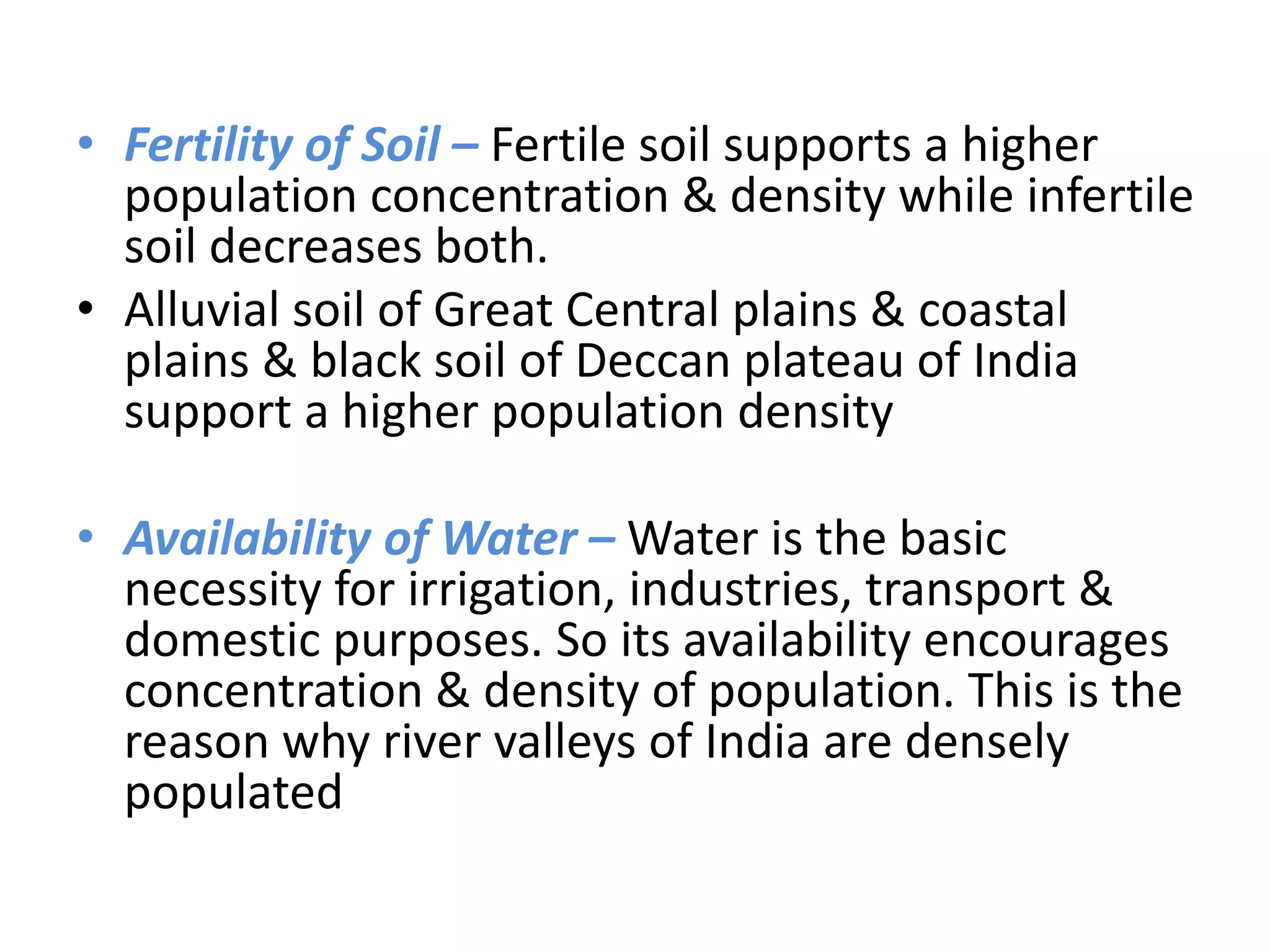 Factors Affecting the Distribution & Density of Population | PDF