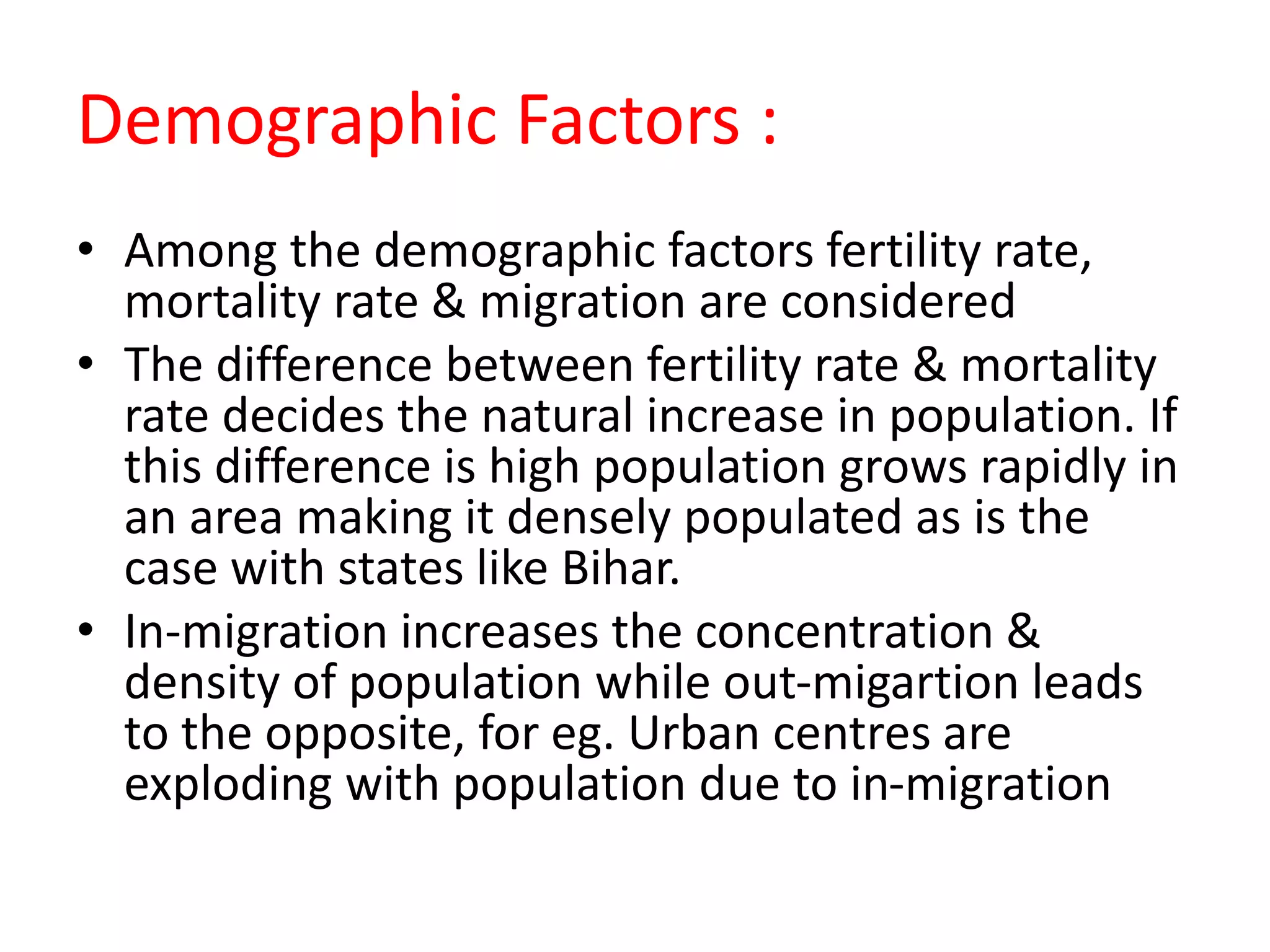 Factors Affecting the Distribution & Density of Population | PDF