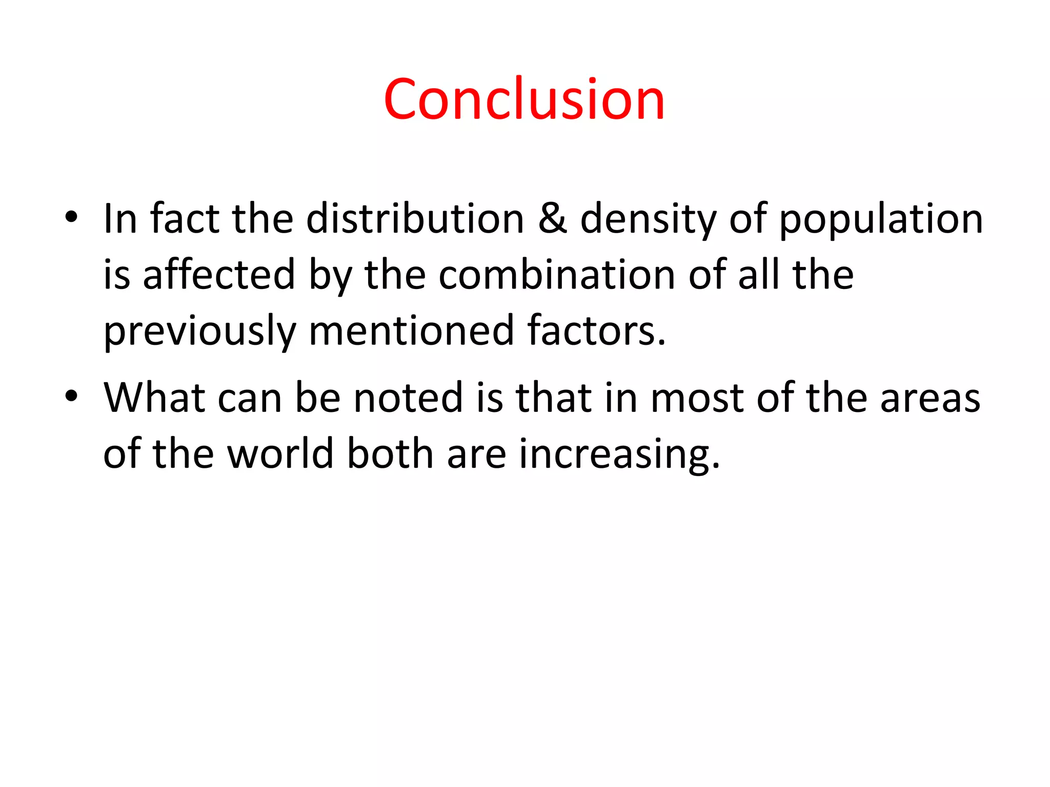 Factors Affecting the Distribution & Density of Population | PDF