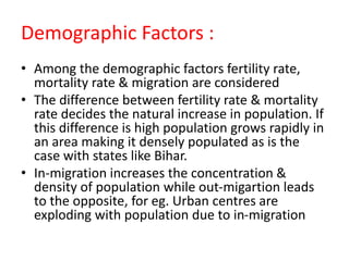 Factors Affecting the Distribution & Density of Population | PDF