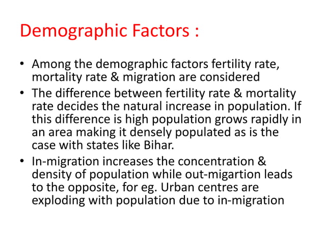 Factors Affecting the Distribution & Density of Population | PDF ...