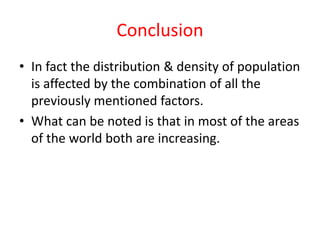 Factors Affecting the Distribution & Density of Population | PDF