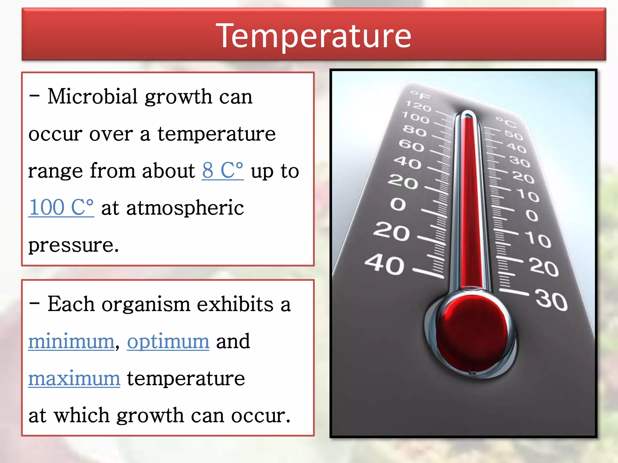 Factors affecting the growth and survival of micro organisms in foods ...
