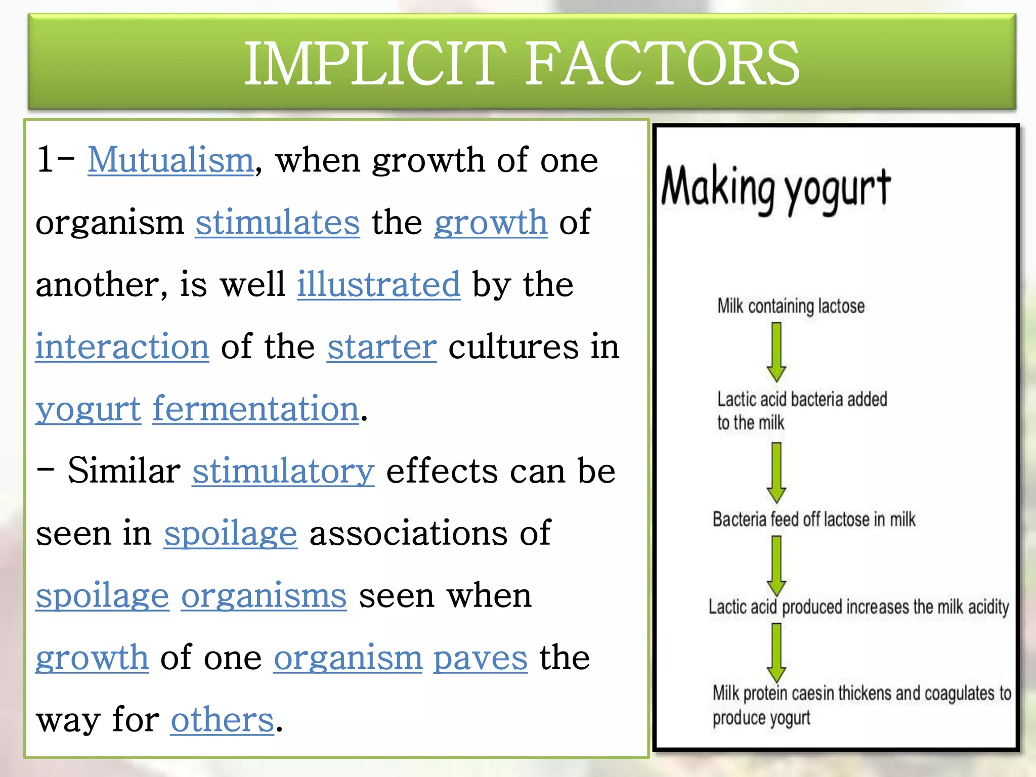 Factors affecting the growth and survival of micro organisms in foods ...