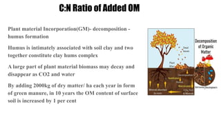 FACTORS AFFECTING THE MAINTENANCE AND ACCUMULATION OF ORGANIC MATTER IN ...