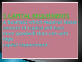 Factors affecting the value of goodwill | PPTX