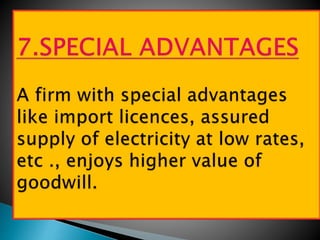 Factors affecting the value of goodwill | PPTX