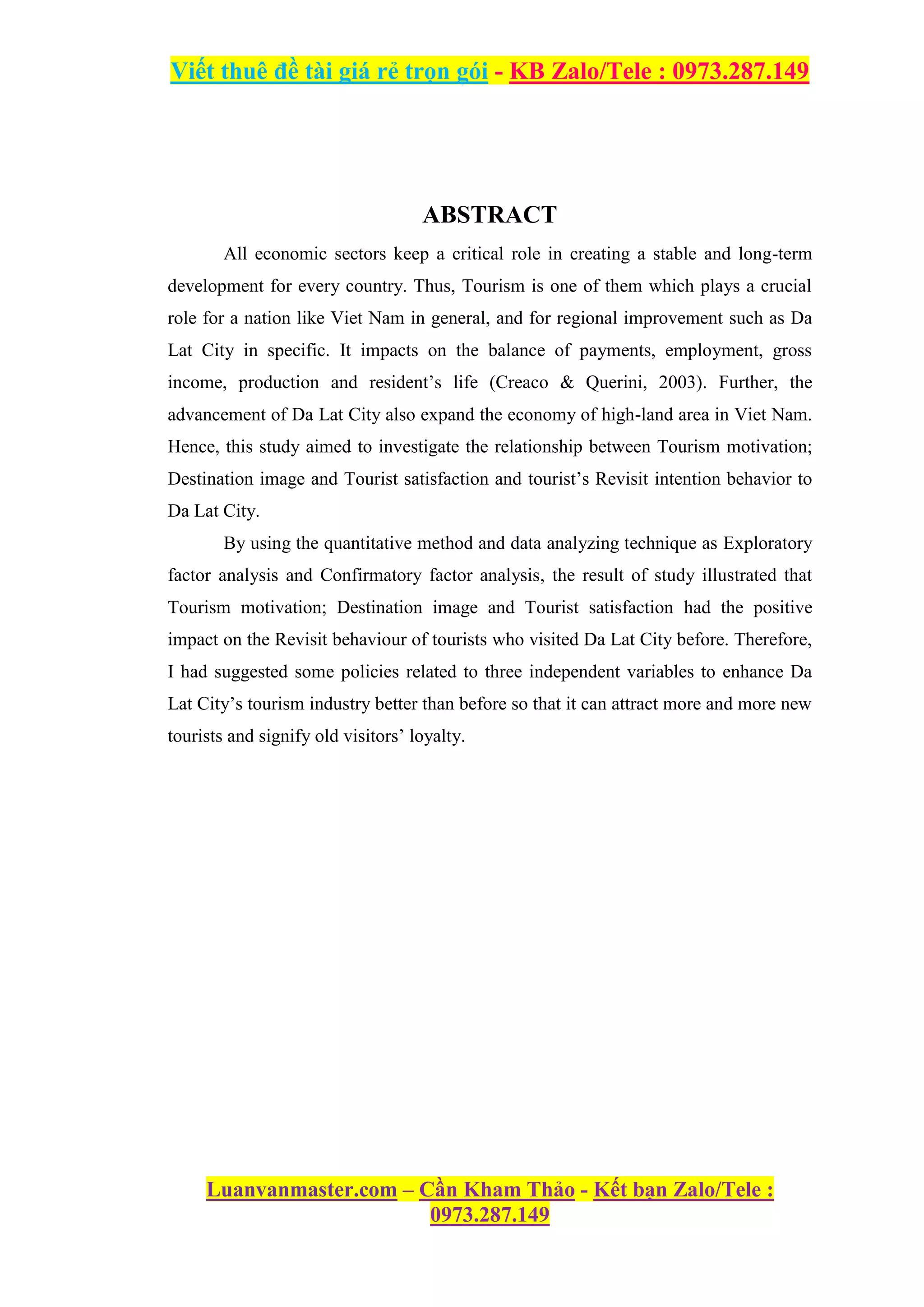 Factors Affecting Tourist’s Revisit Intention Behaviour – The Case Of .docx