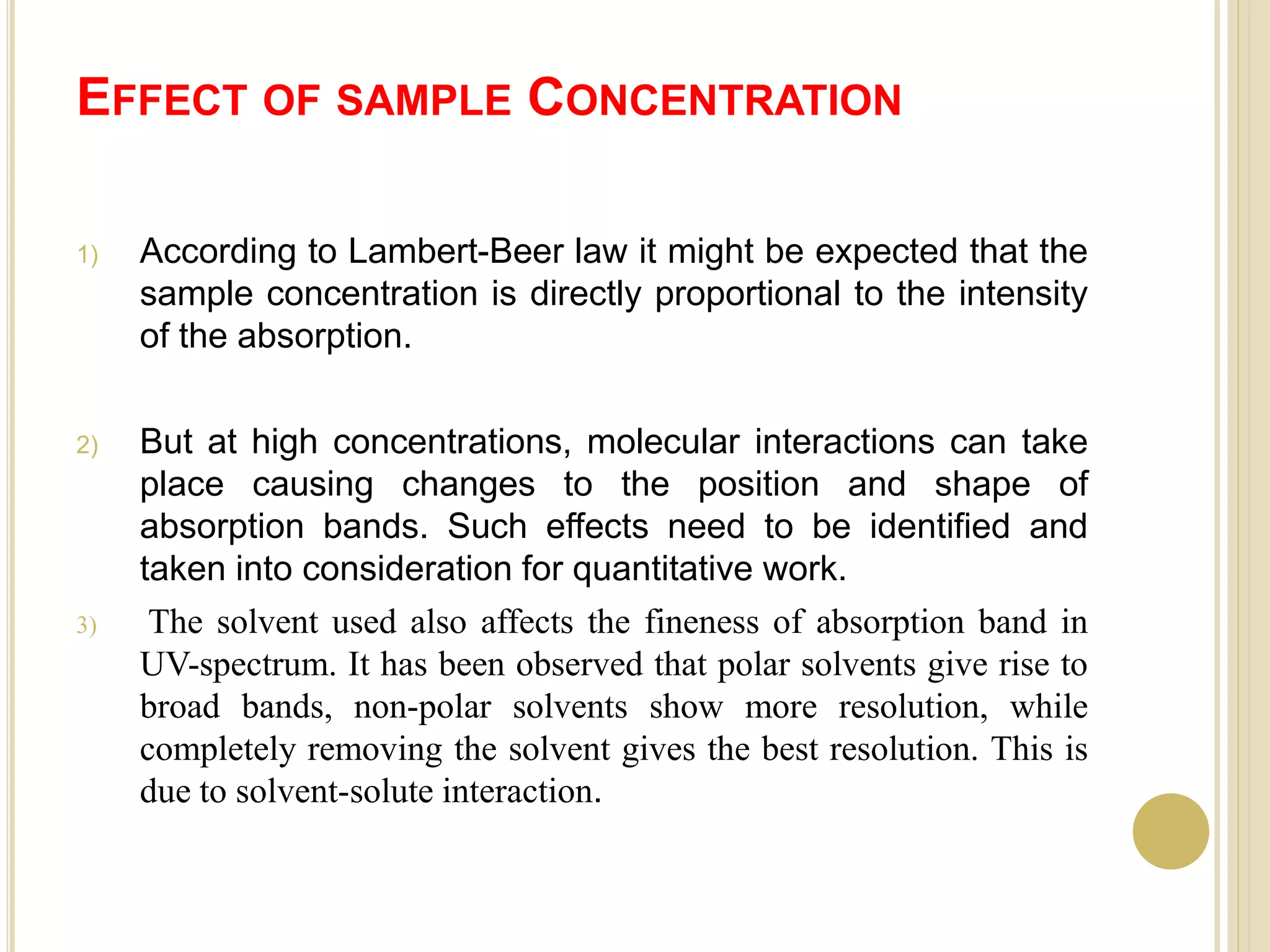 Factors affecting uv visible spectroscopy | PPTX