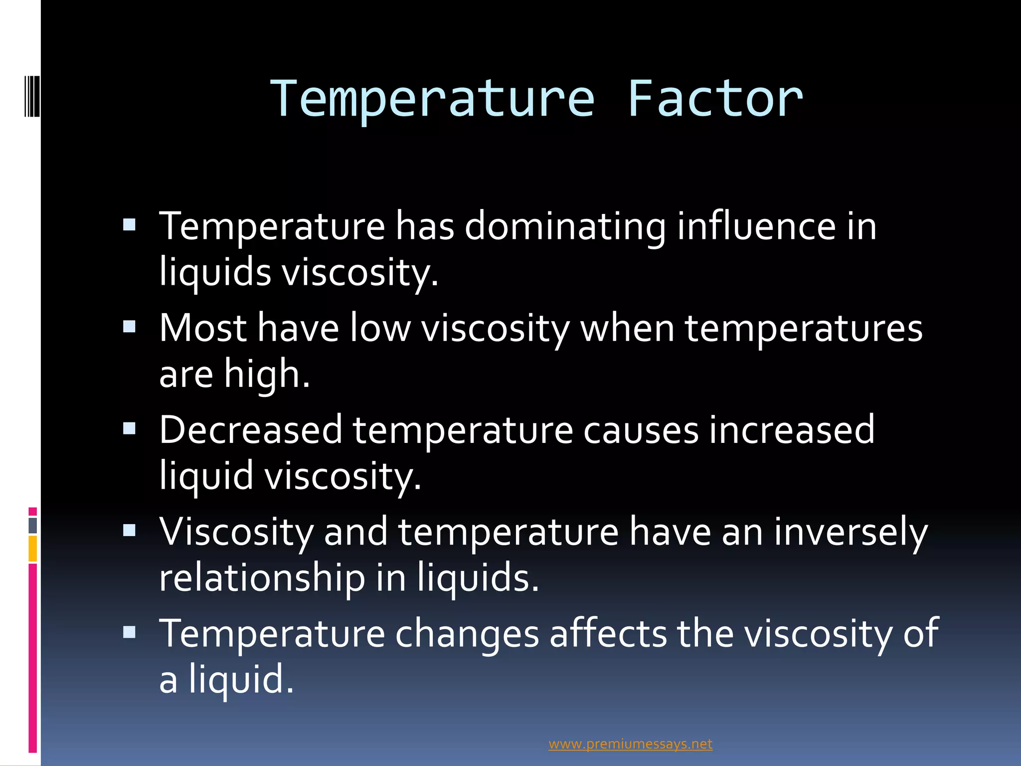Factors affecting viscosity of a liquid | PPTX