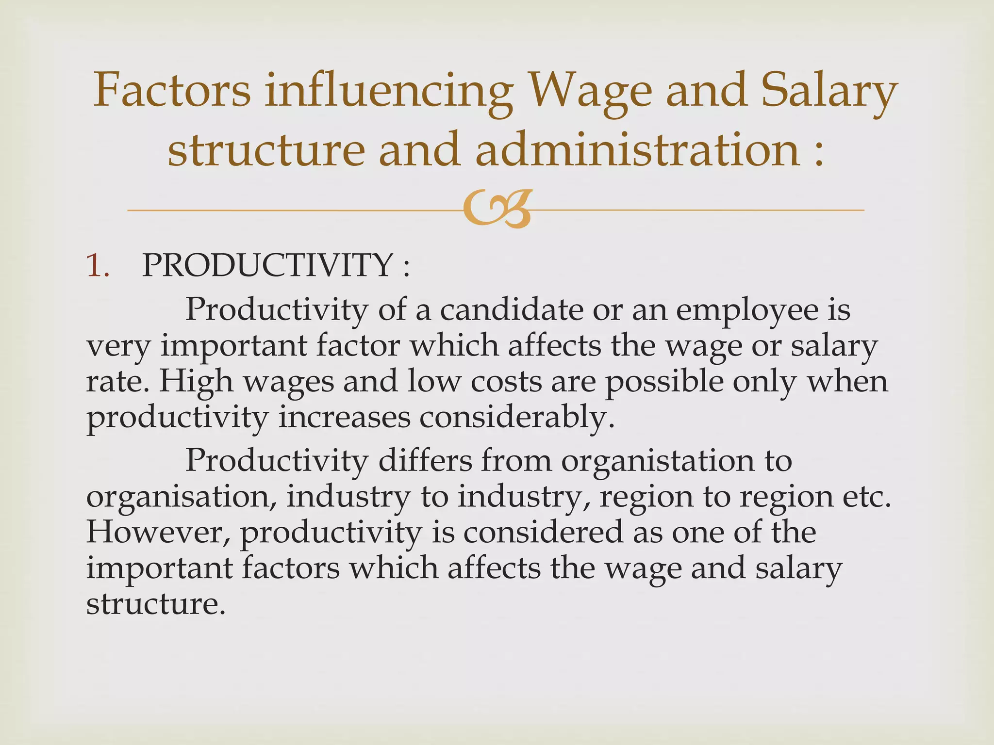 Factors affecting wages & salaries | PPTX