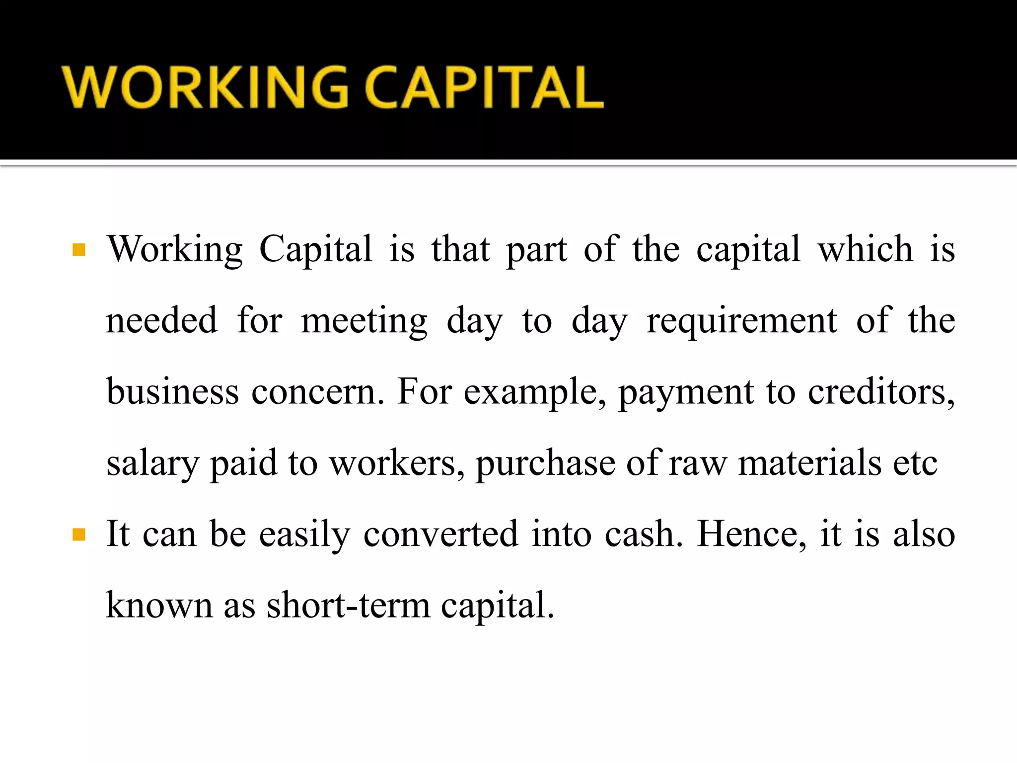 Factors affecting working capital | PPTX
