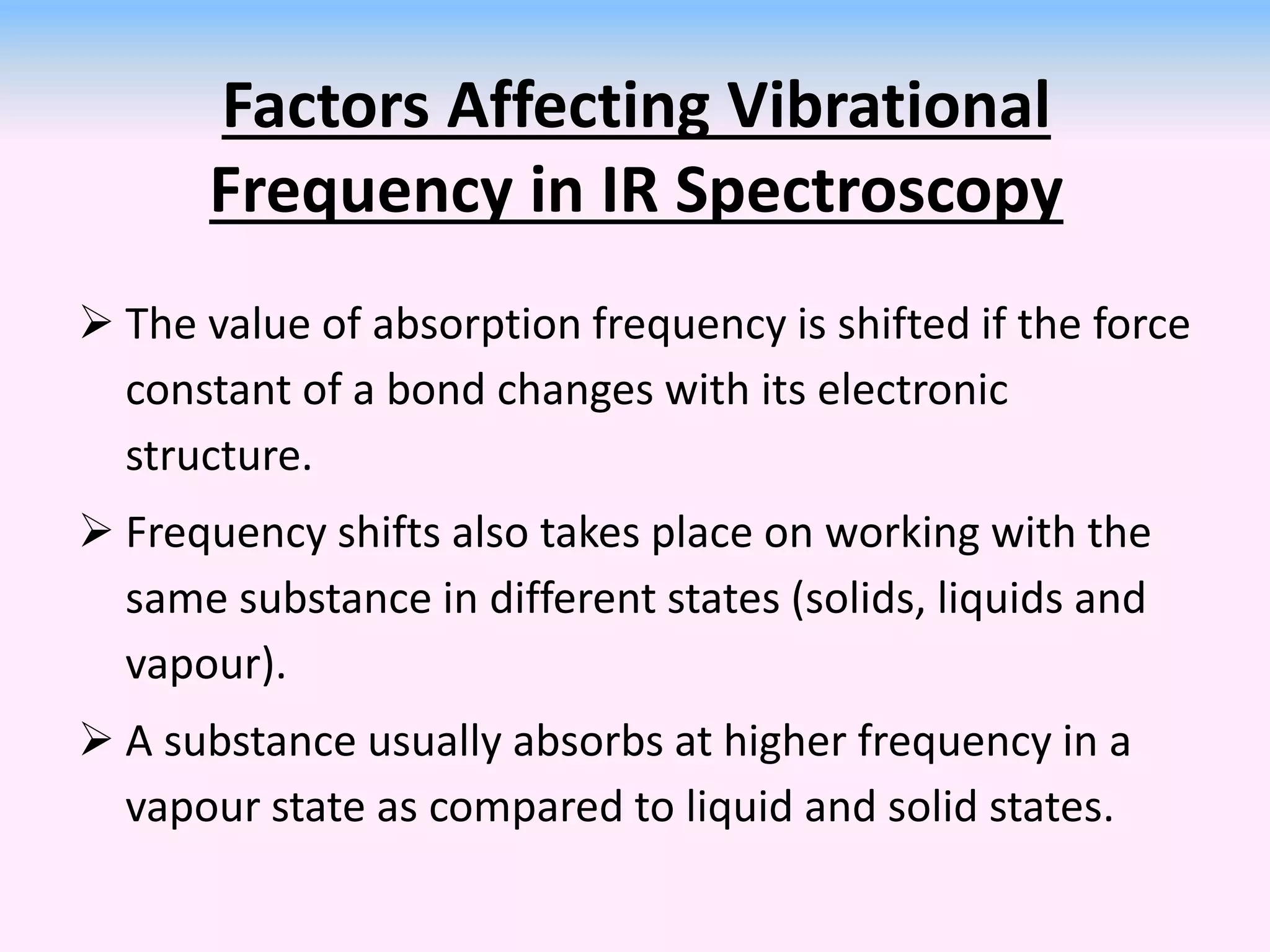 Factors and applications of IR Spectroscopy | PPTX