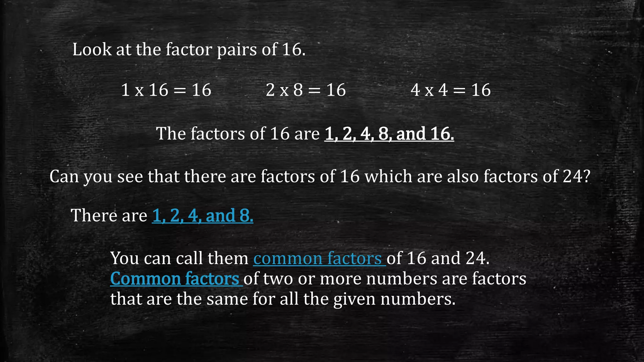 Factors and common factors | PPT
