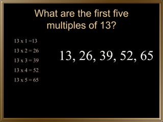 Factors and multiple arif class v | PPT
