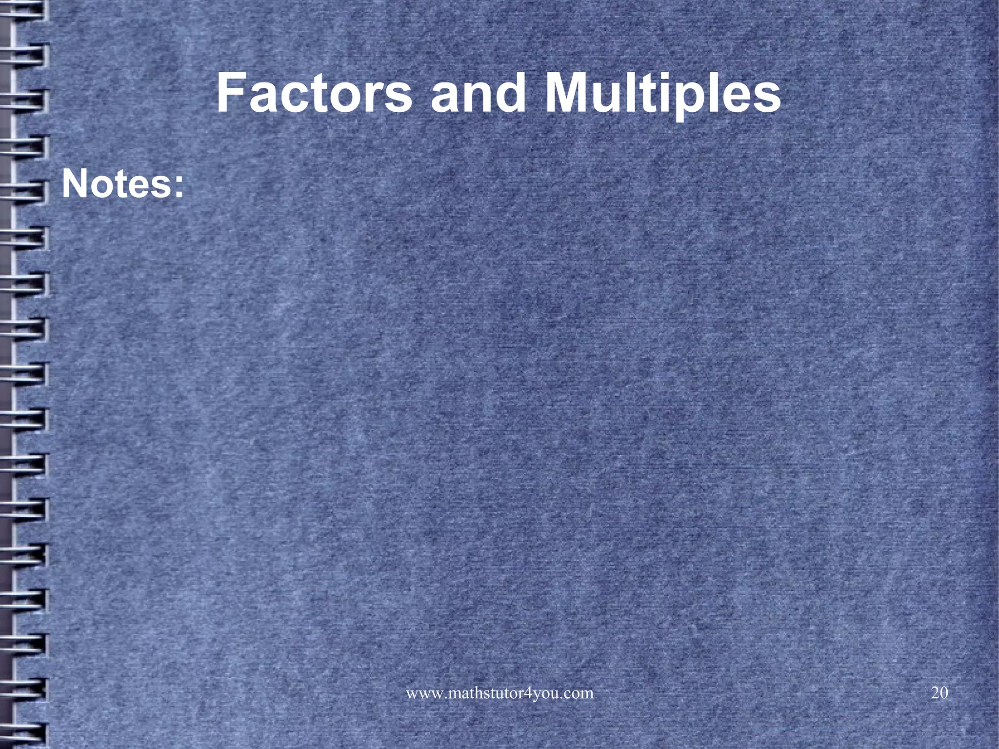 Factors and multiples | PDF