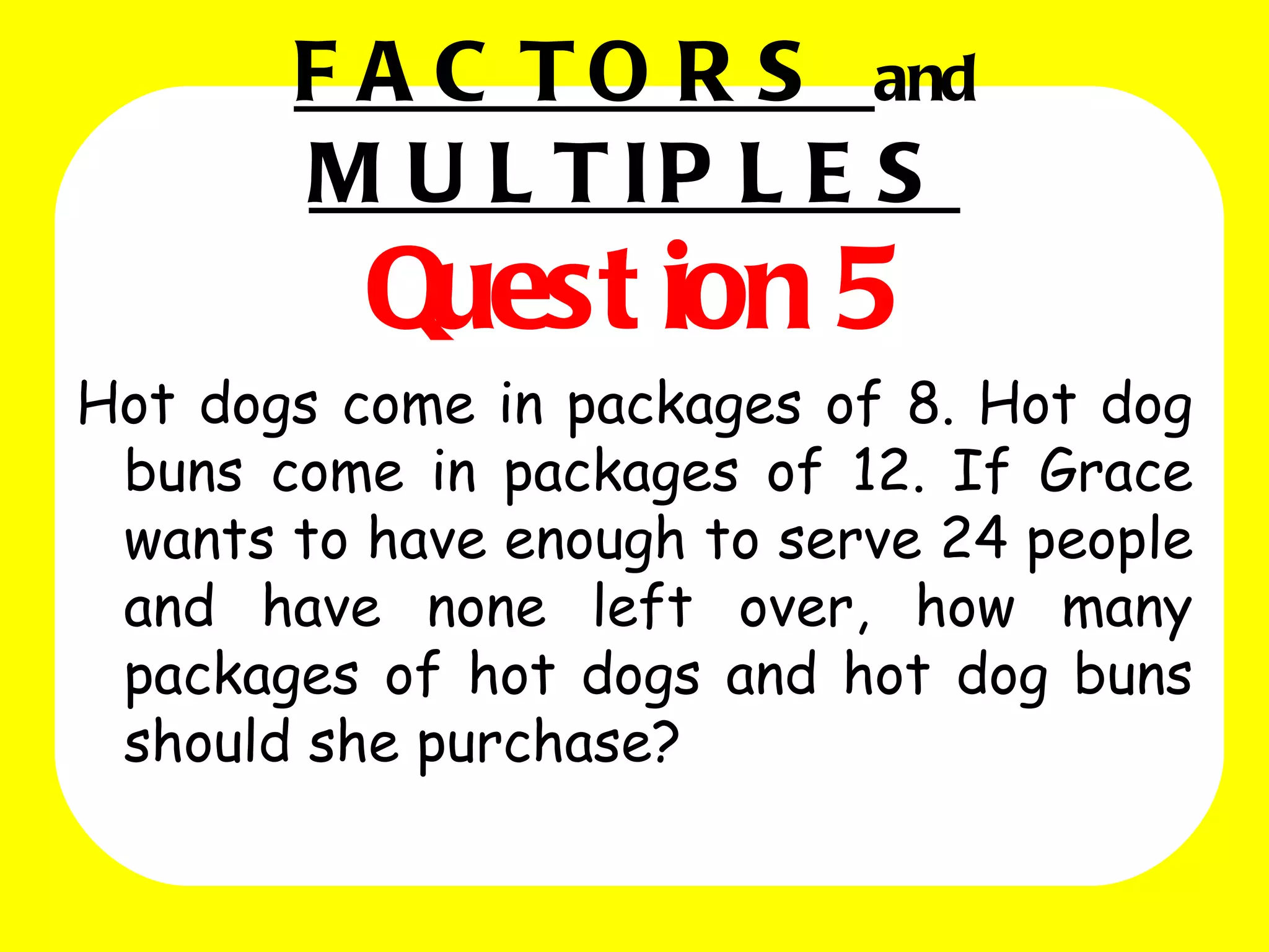 Factors and Multiples Challenge | PPT