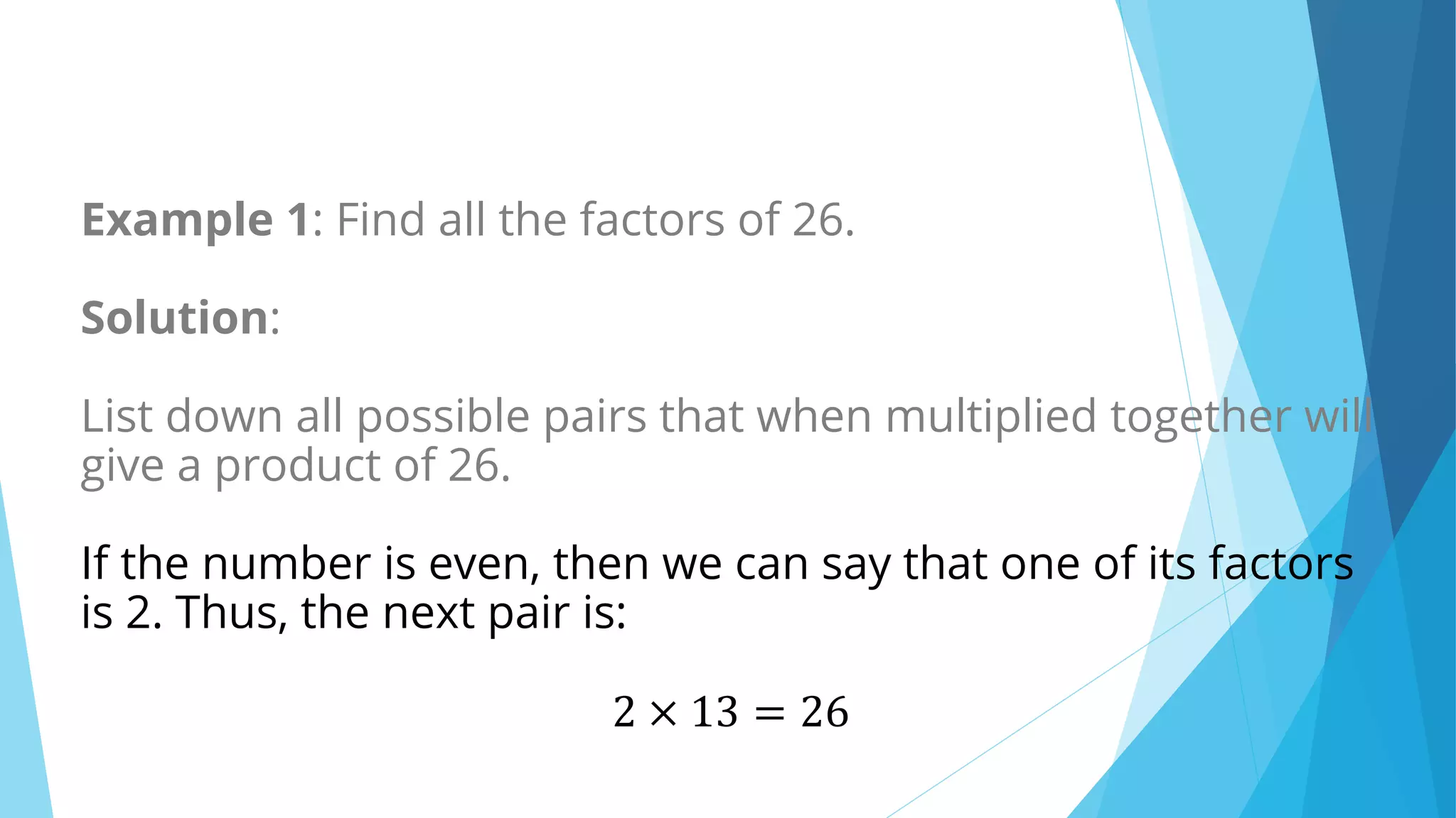 Factors and multiples grade 4 | PPTX