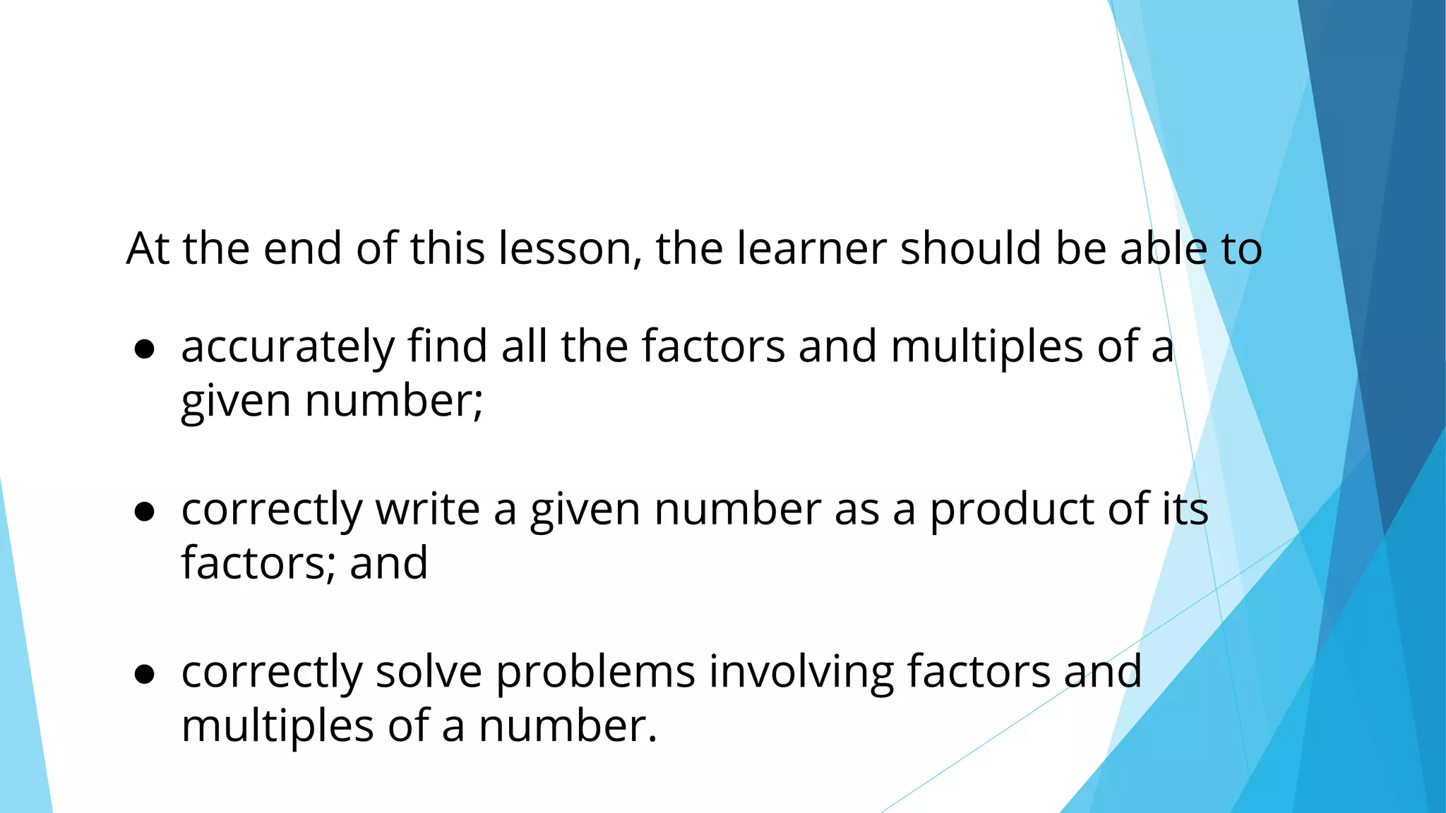 Factors and multiples grade 4 | PPTX