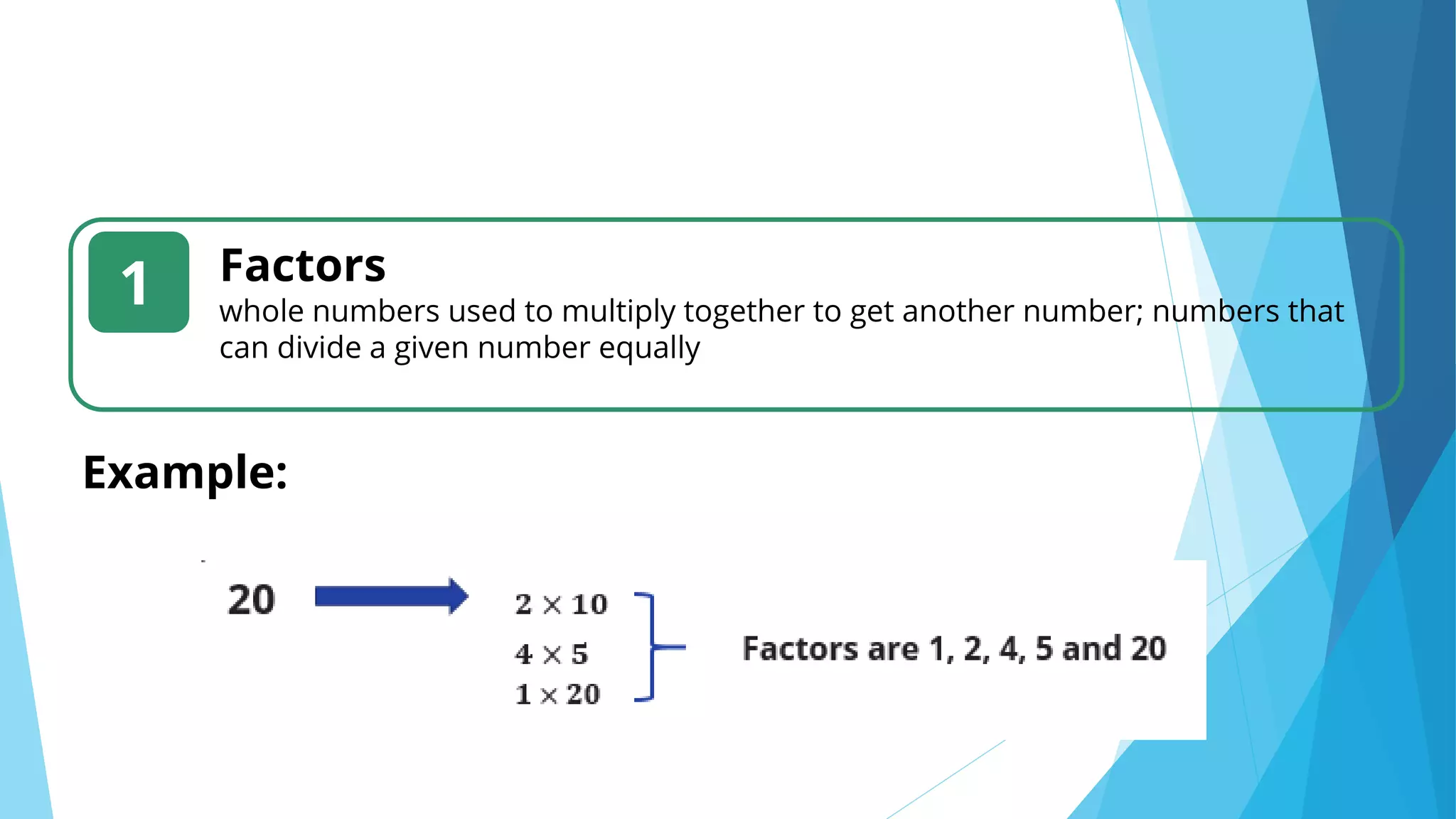 Factors and multiples grade 4 | PPTX