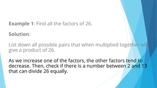 Factors and multiples grade 4 | PPTX