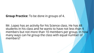 Factors and multiples grade 4 | PPTX