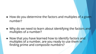 Factors and multiples grade 4 | PPTX