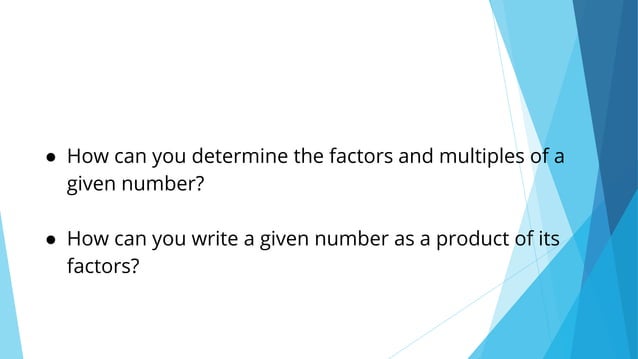 Factors and multiples grade 4 | PPTX