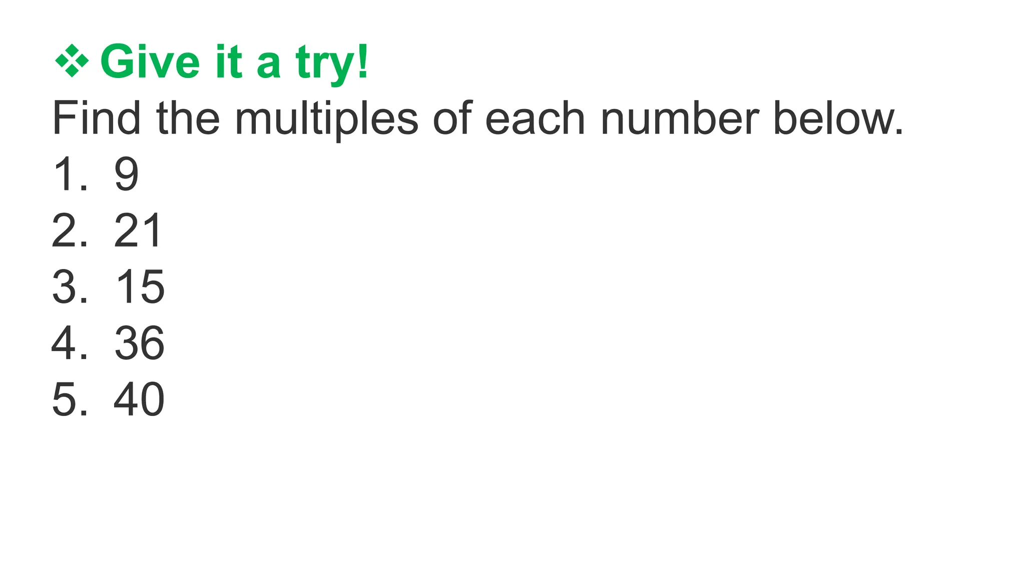 Factors and Multiples P6.pptx Discussion, steps and short exercises | PPTX