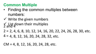 Factors and Multiples P6.pptx Discussion, steps and short exercises | PPTX