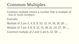 Factors and multiples ppt Class 3 | PPTX