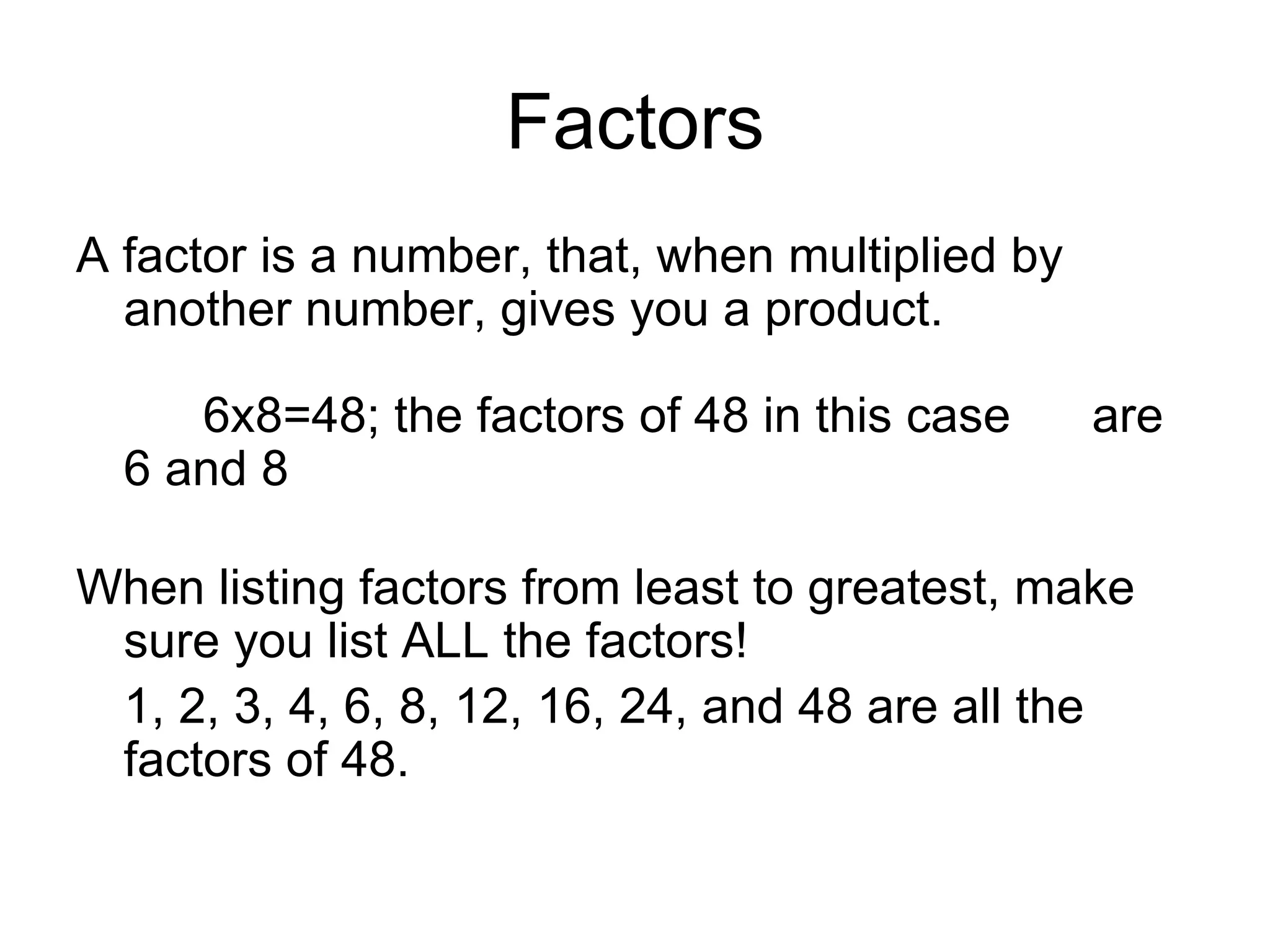 Factors And Prime Factorization | PPT