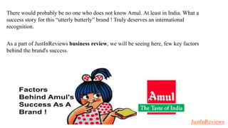Factors behind amul's success as a brand ! | PPTX