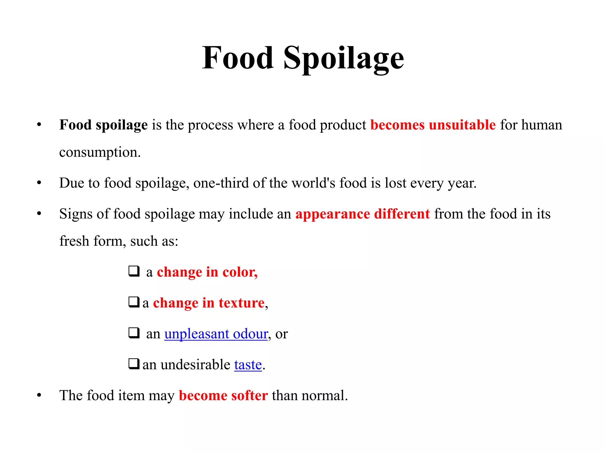 Factors causing spoilage | PPTX
