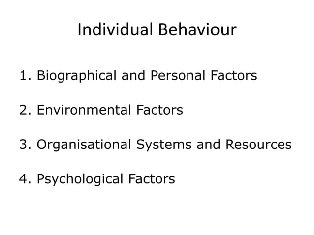 Factors determining individuals behaviour | PPT